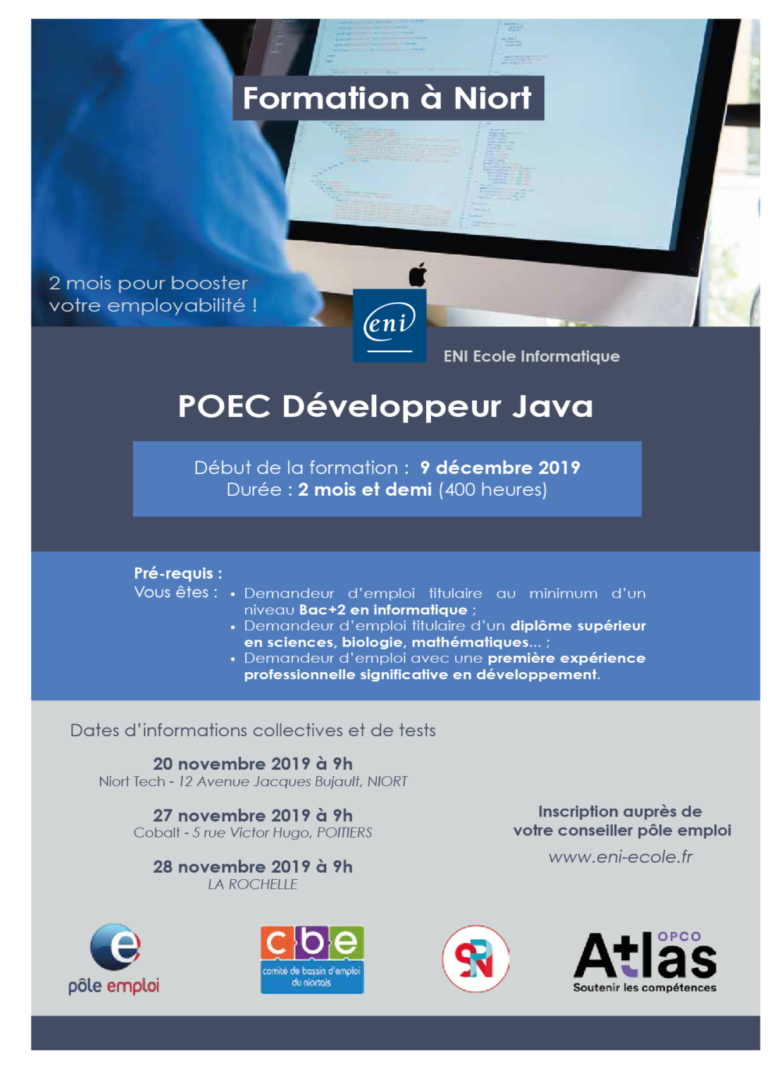 POEC Développeur JAVA Déc. 2019 avec ENI – CBE du Niortais et Haut Val ...